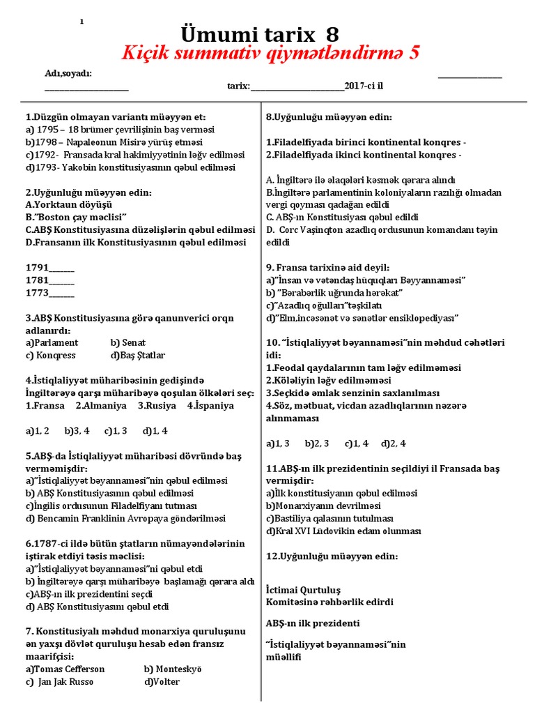 Viii Sinif Üt-Ksq - 5 | PDF