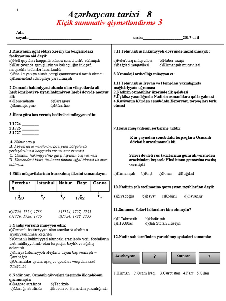 Viii Sinif Az. Ksq-3 (A) | PDF