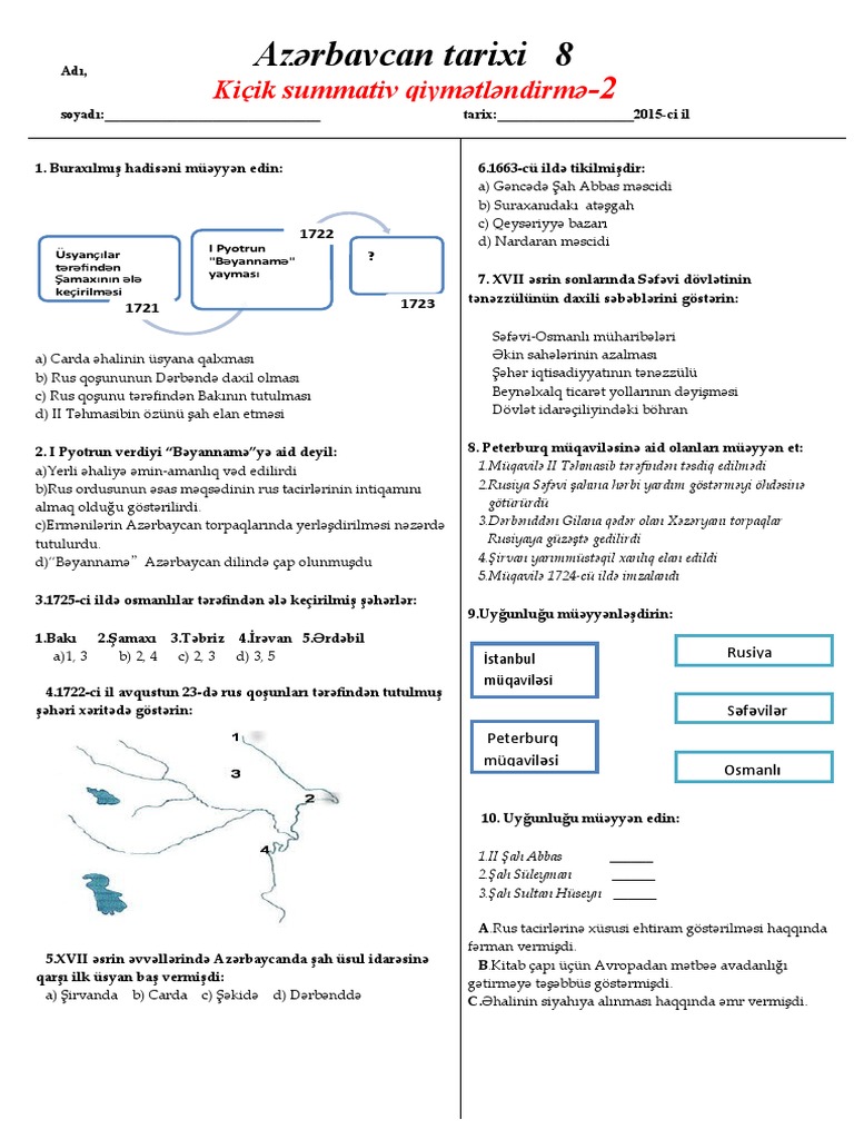 VIII Sinif Az - Tarixi - KSQ-2. (B) | PDF