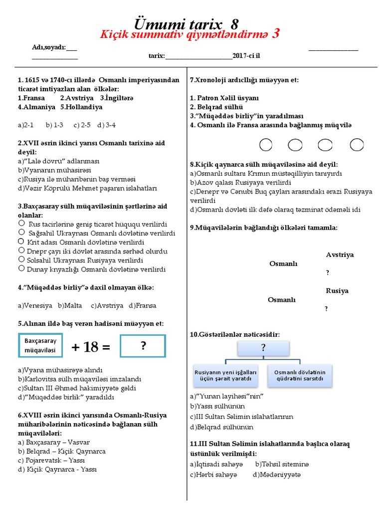 VIII Sinif ÜT KSQ - 3 | PDF