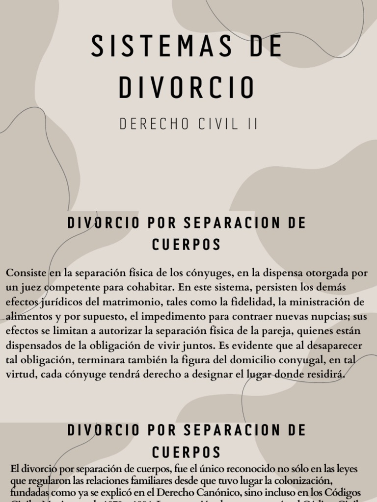 Tipos de Divorcio en Derecho Civil | PDF | Divorcio | Esposa