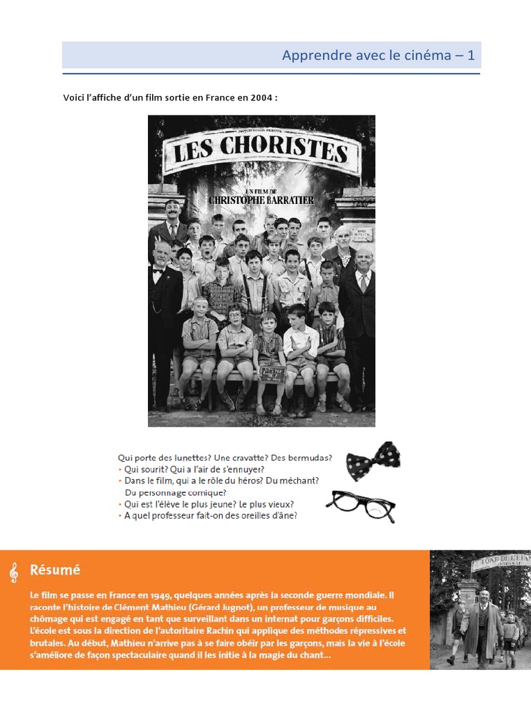Les Choristes : Analyse et Questions Réponses | PDF | Arts du langage ...