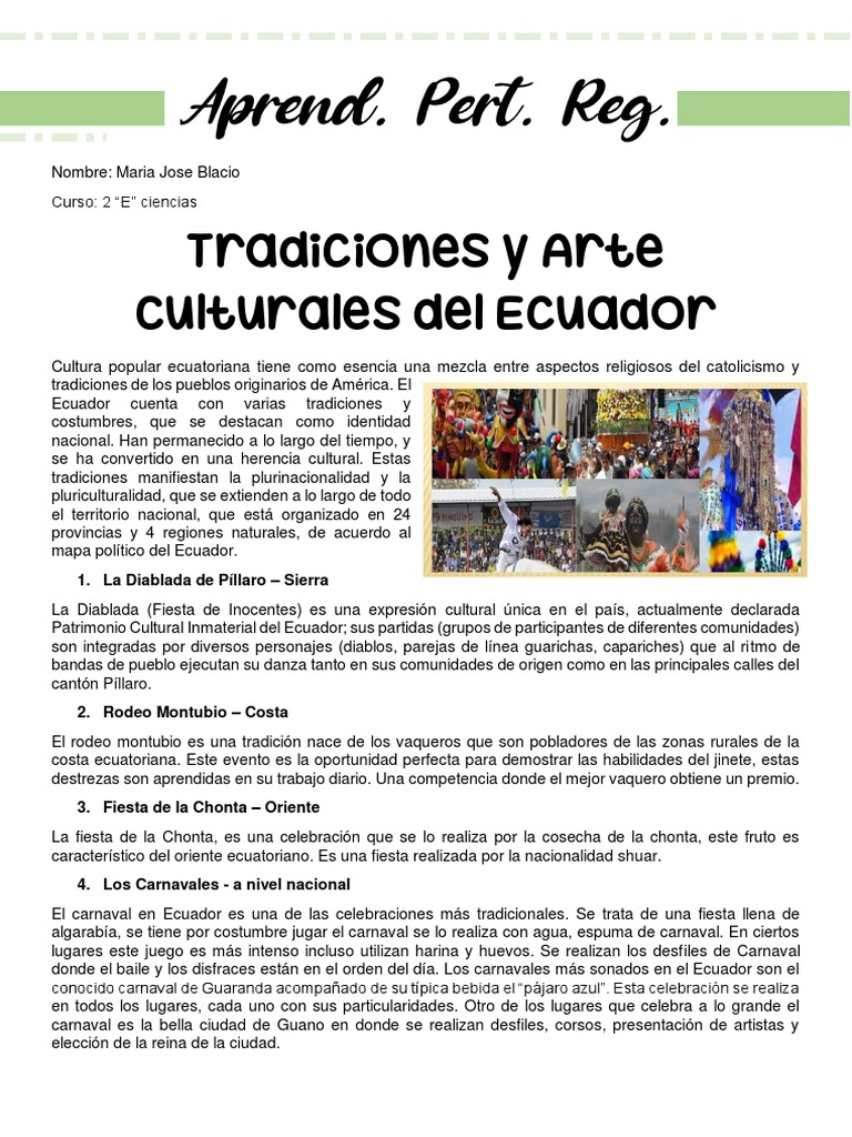 Tradiciones | PDF | Carnaval | Ecuador