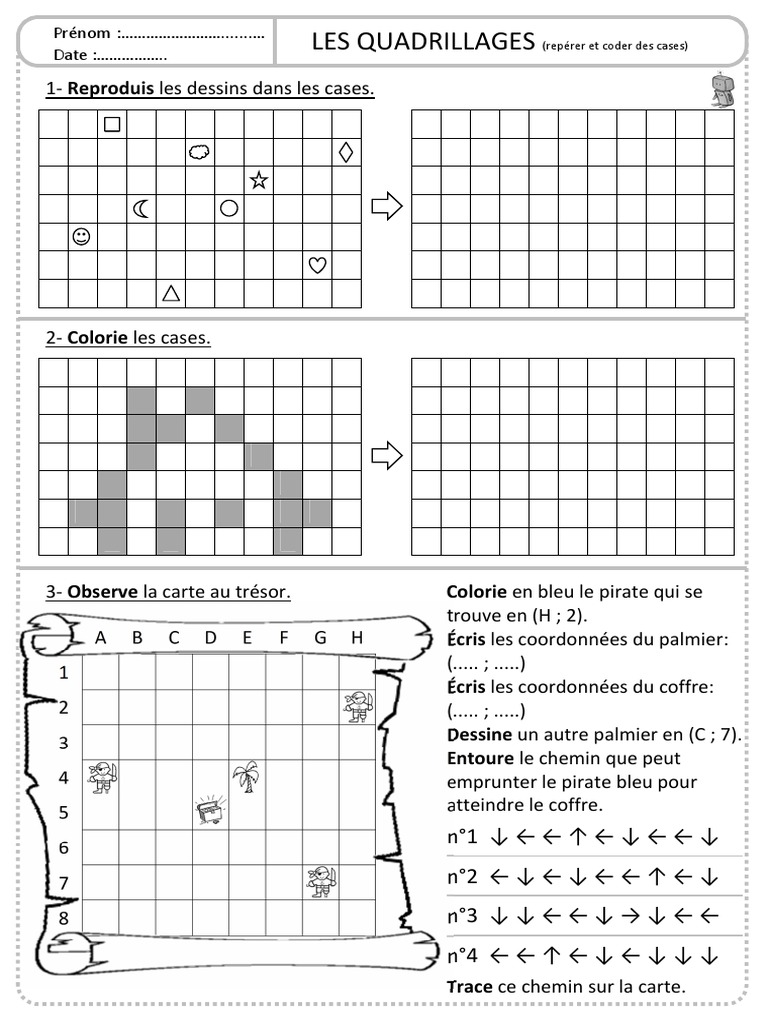 Activités de quadrillage et de coloriage | PDF