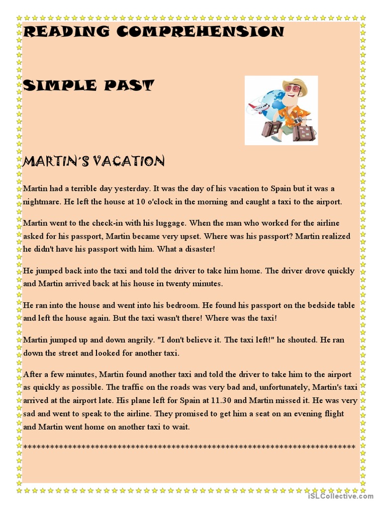 Simple Past Reading Comprehension | PDF | Aviation