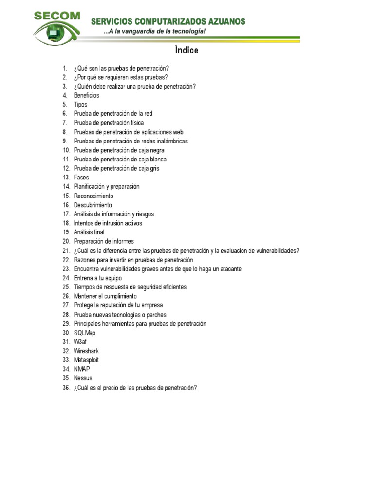 Manual Secom Prueba de Penetracion | PDF | Vulnerabilidad (informática) | La seguridad informática