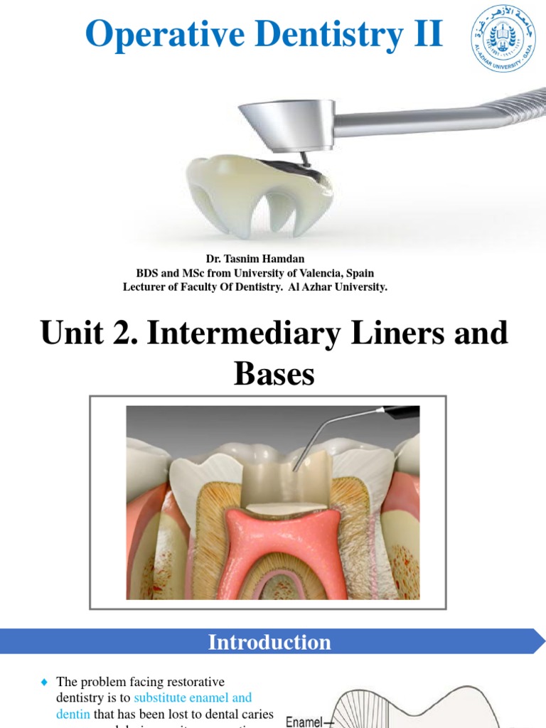 Intermediary Liners & Bases in Dentistry | PDF | Dental Material ...