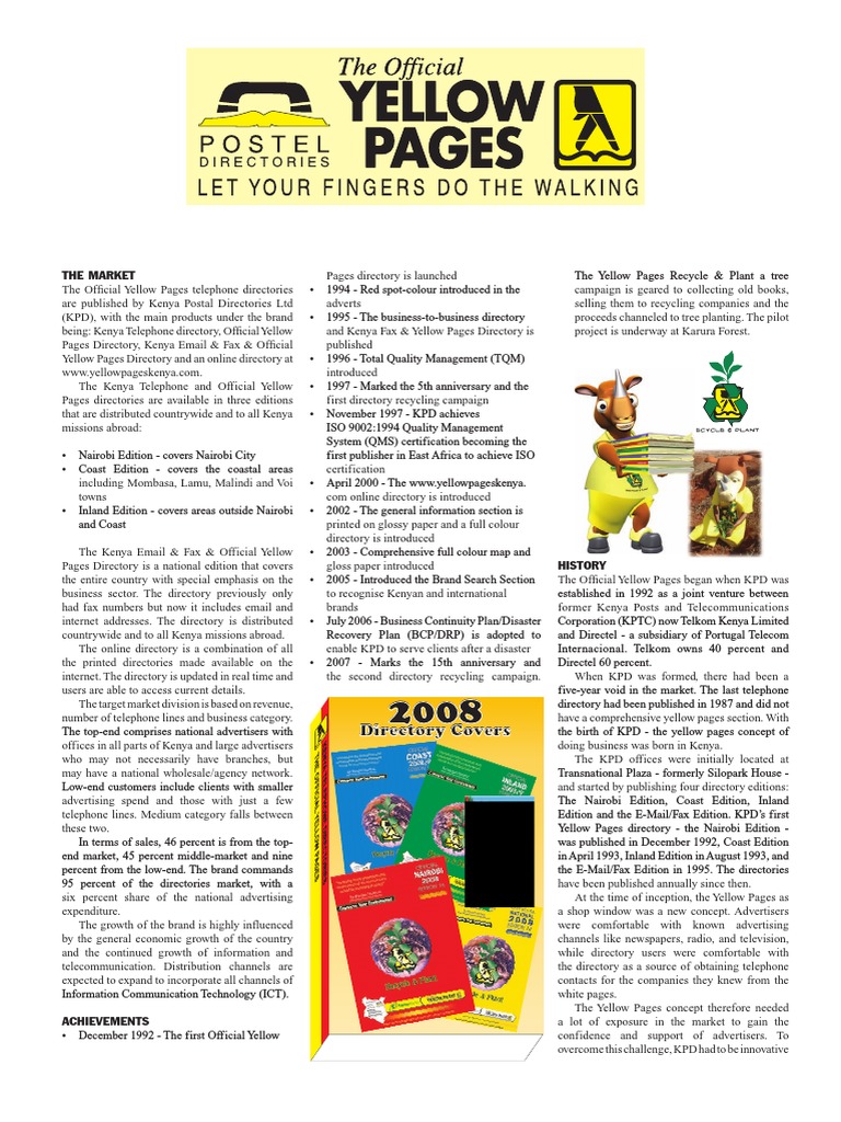 East Africa Volume 1 Yellow Pages | PDF