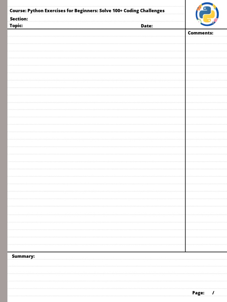 1.4 Python Exercises Cornell Notes Format | PDF