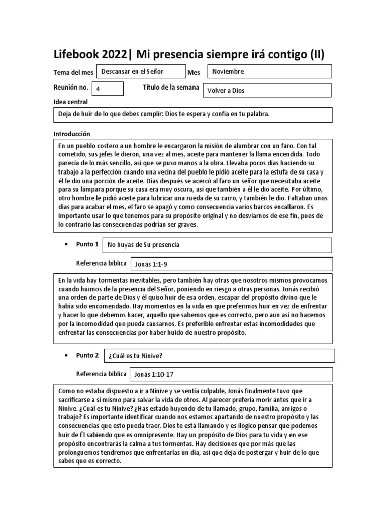 Semana 4 - Volver A Dios | PDF | Jonás | Faro