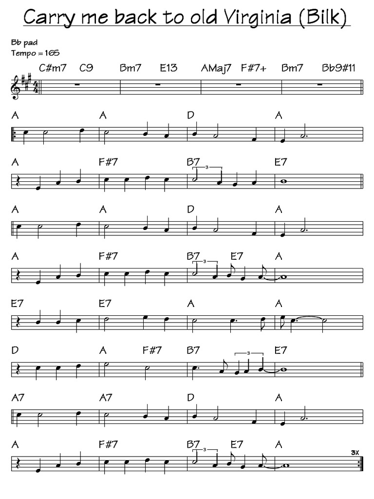 Old Virginia Sheet Music and Chords | PDF
