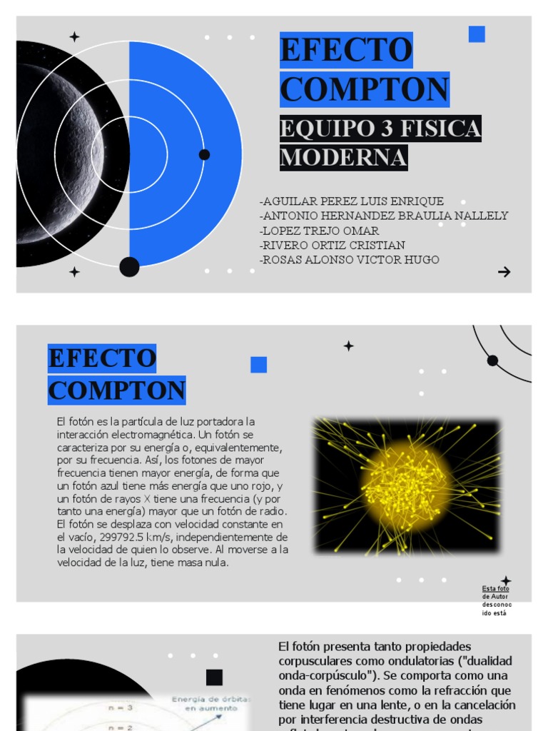 Efecto Compton Equipo 3 | PDF | Fotón | Radiación electromagnética