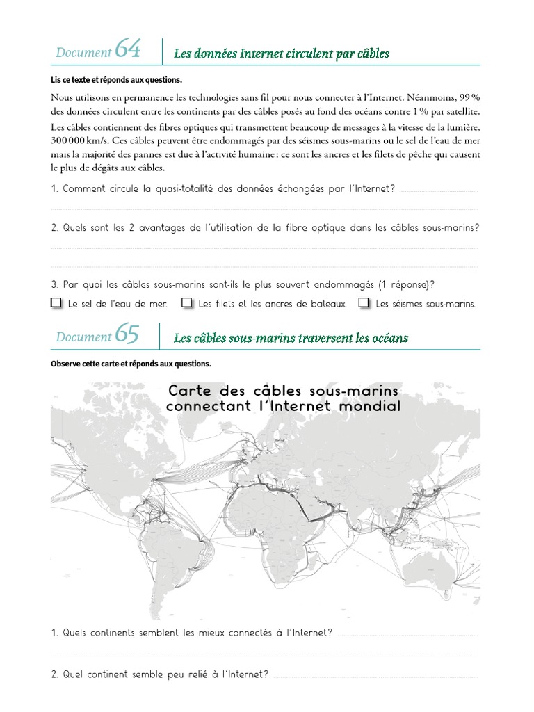 Géographie de l'Internet en CM2 | PDF | l'Internet | Afrique