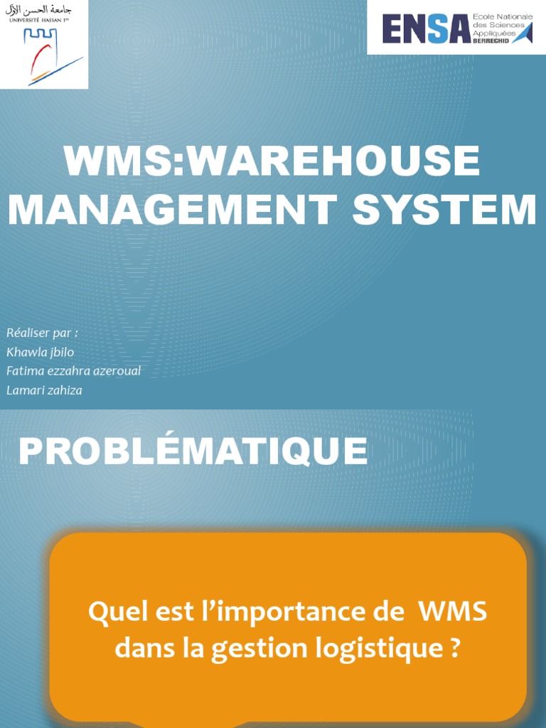Wms Warehouse Management System Réaliser Par Khawla Jbilo Fatima