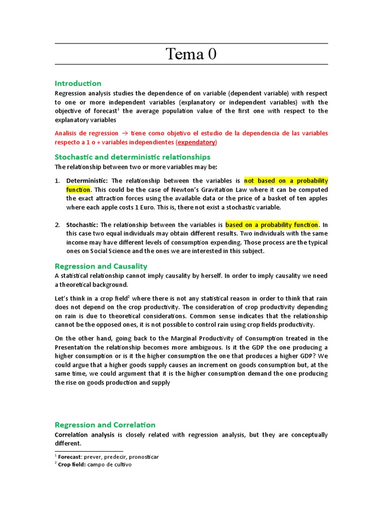 Tema 0 Econometrics | PDF | Regression Analysis | Linear Regression