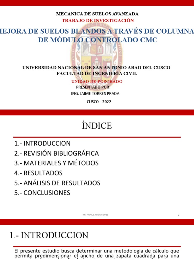 Modelo Trabajo de Investigacion | PDF | Fundación (Ingeniería) | Materiales naturales