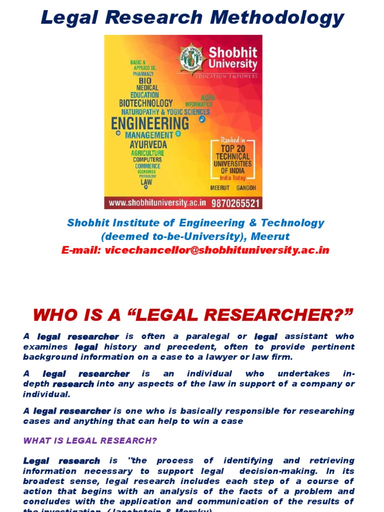 Legal Research Methodology Prof Amar P Garg | Download Free PDF ...
