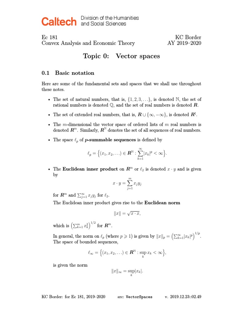 Lecture 00 | Download Free PDF | Basis (Linear Algebra) | Vector Space