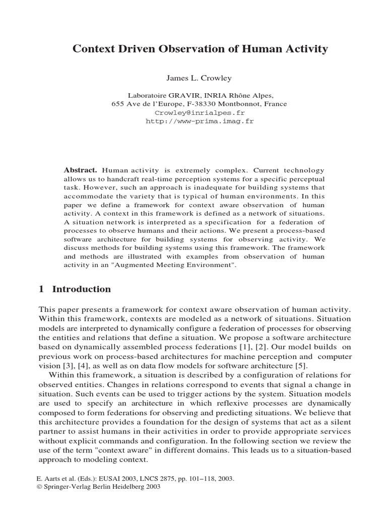 Context Driven Observation Of Human Activity Crowley Pdf System