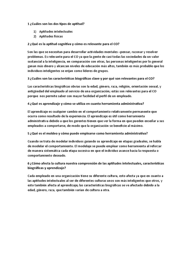 Cuestionario CO - Segundo Capitulo - 1 Al 6 | PDF