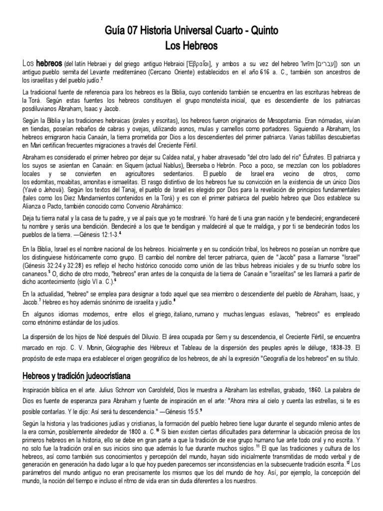 Guía 07 Historia Universal Cuarto Quinto | PDF | Contenido bíblico