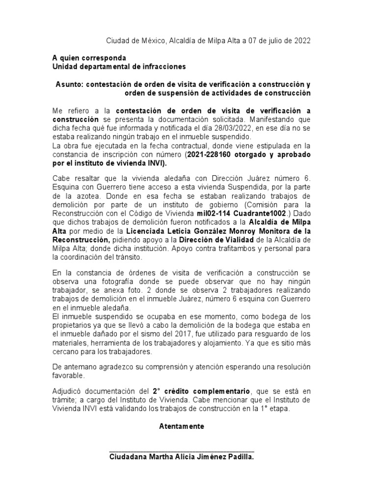 Invea Contestacion | PDF