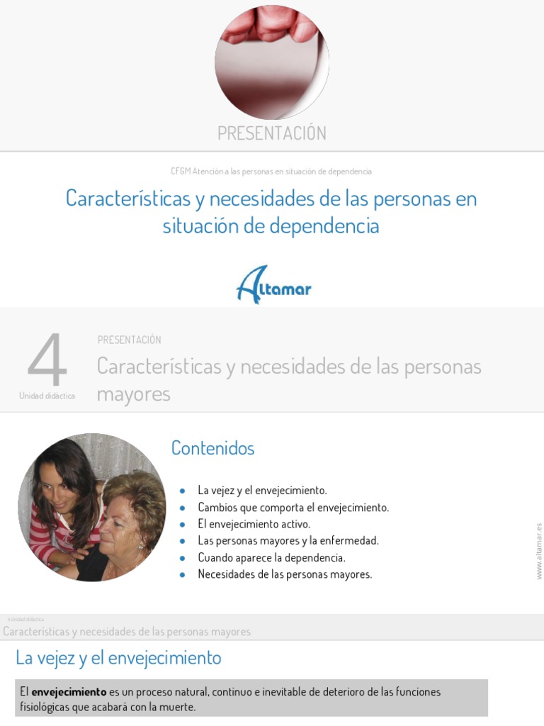 UT 4. Las Personas Mayores CNPSD | PDF | Envejecimiento | Vejez