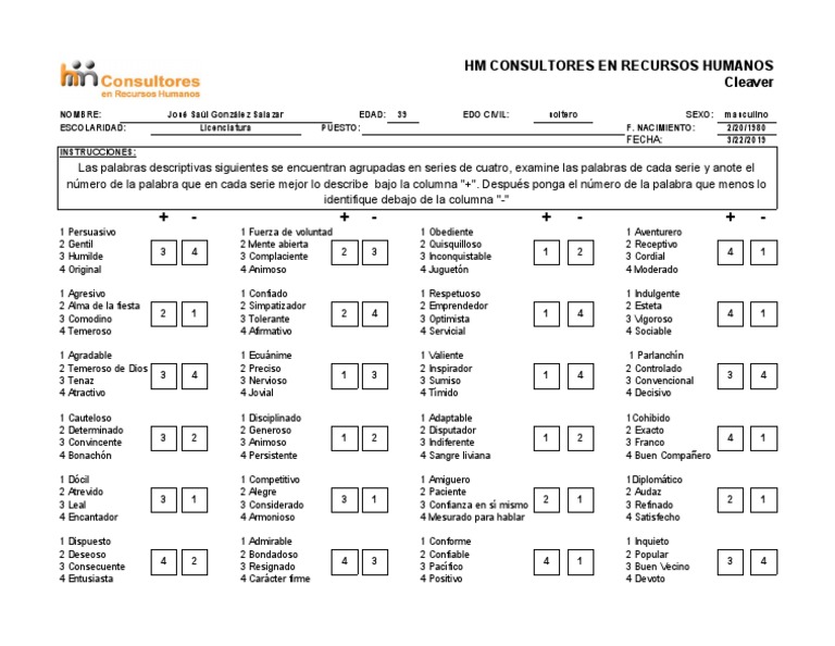 Prueba Cleaver | PDF