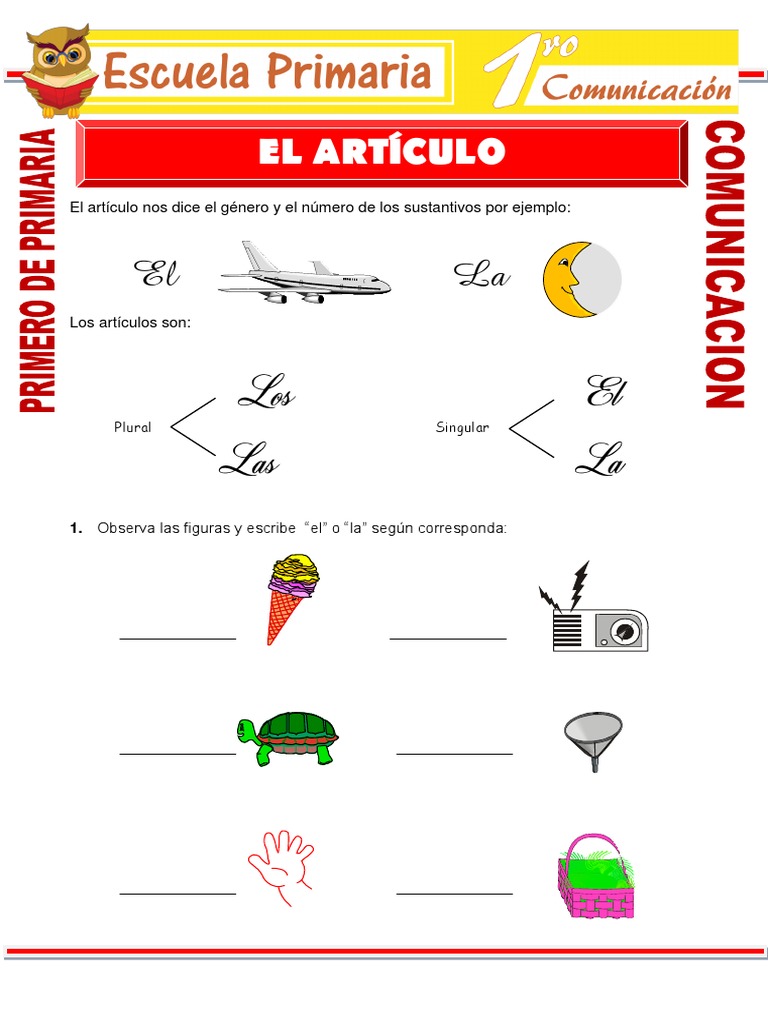El Articulo para Primero de Primaria | PDF | Lingüística | Idiomas