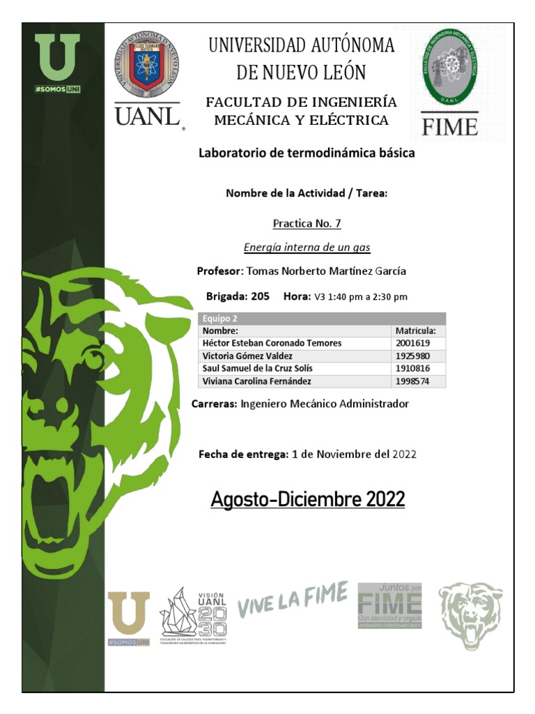 Equipo 2 - Practica 7 - Lab Termo Basica | PDF