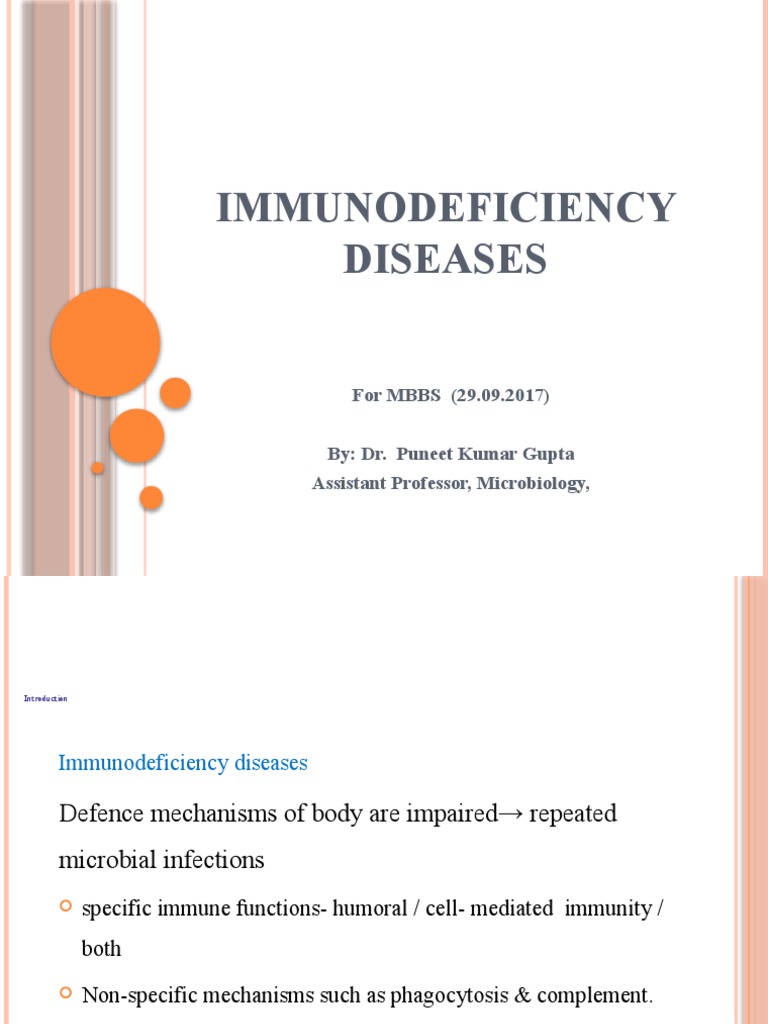 Overview of Immunodeficiency Diseases | PDF | Immunodeficiency | Immune ...