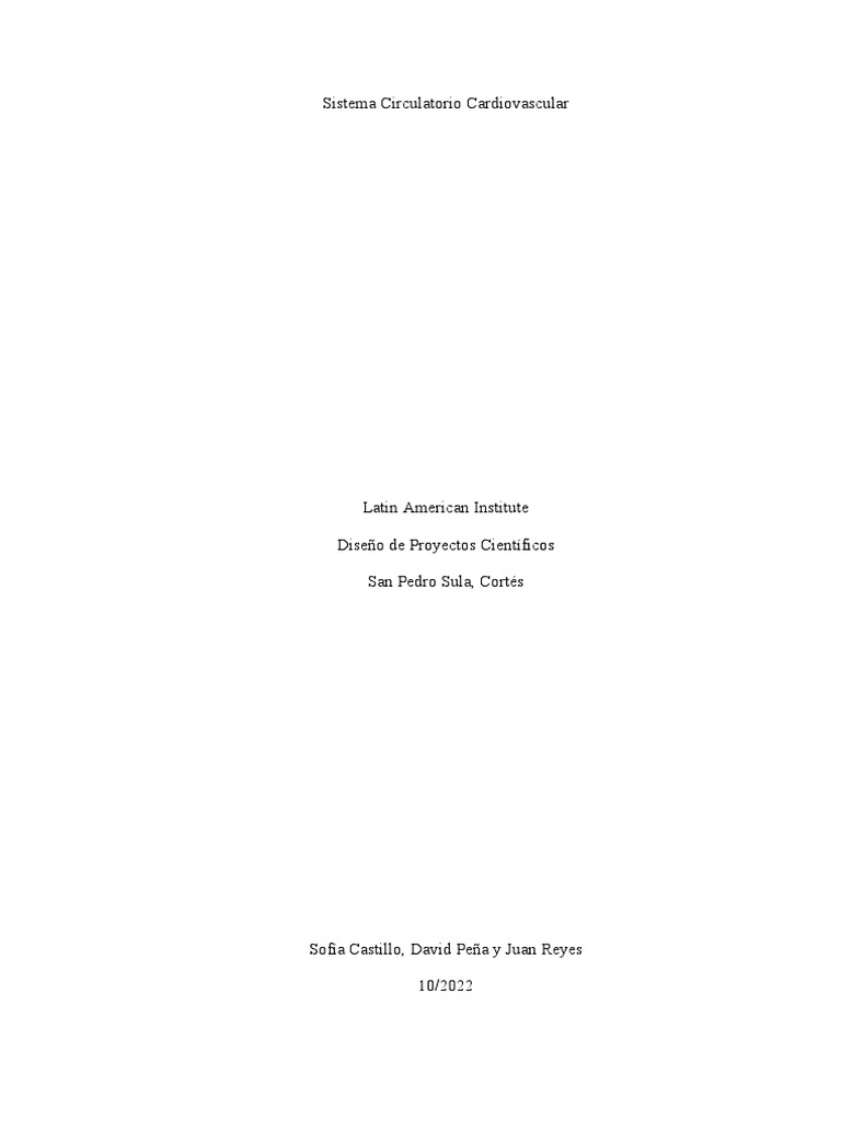 Sistema Circulatorio Cardiovascular Pdf Vena Sistema Circulatorio