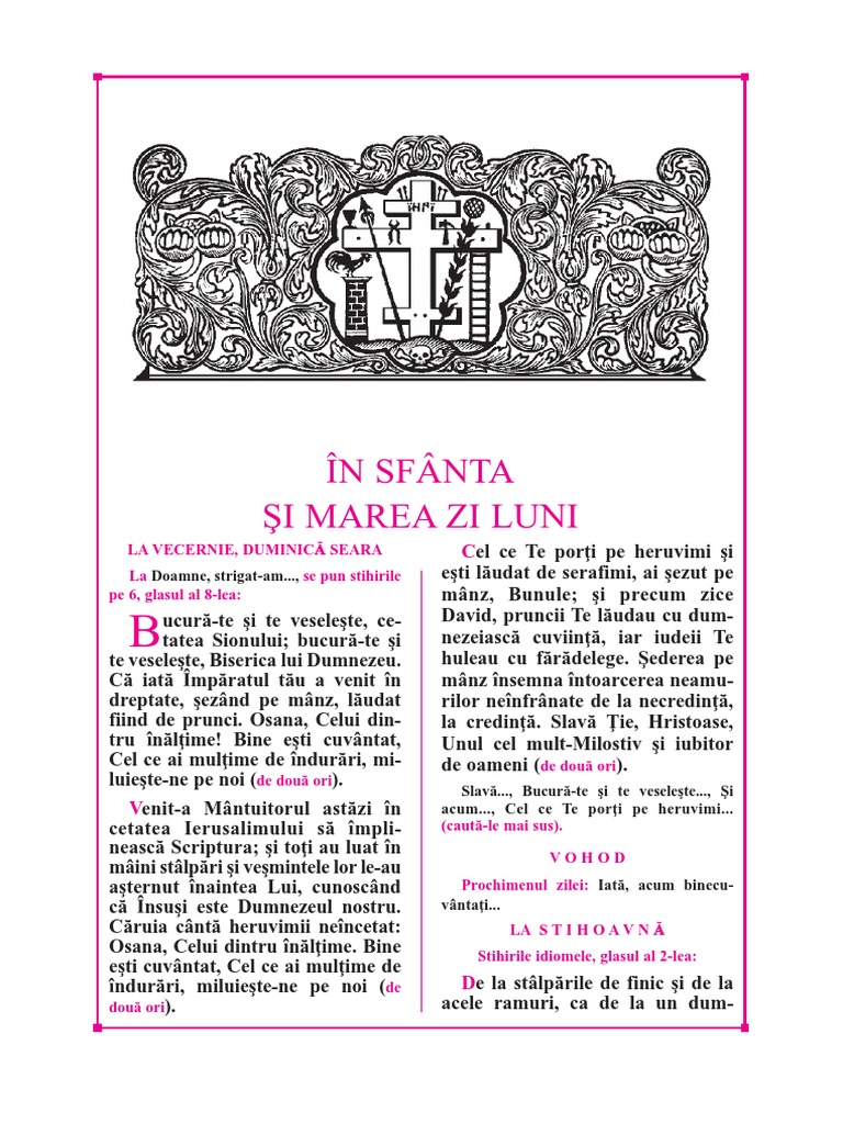 Săpt. Pătimirilor - Triod | PDF