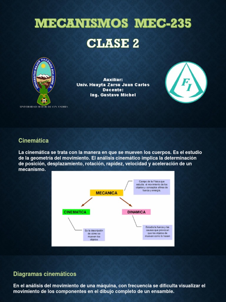 Mecanismos Clase 2 II2022 | Descargar gratis PDF | Cinemática | Mecánica