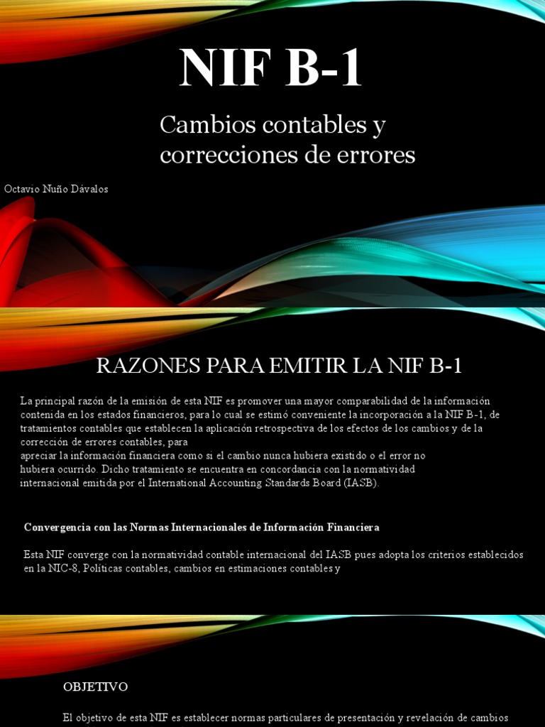 NIF B-1: Cambios y Correcciones Contables | PDF | Negocios | Finanzas y ...