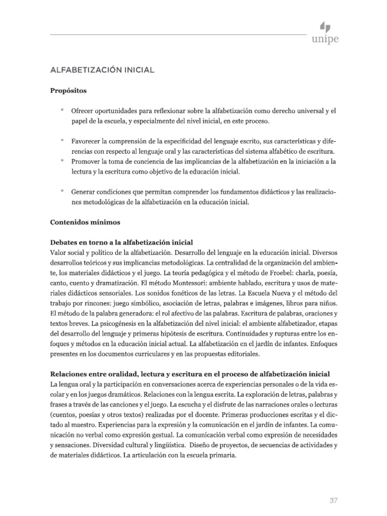 Alfabetización Inicial | PDF