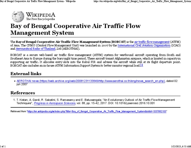 Bay of Bengal Cooperative Air Traffic Flow Management System - Wikipedia | PDF