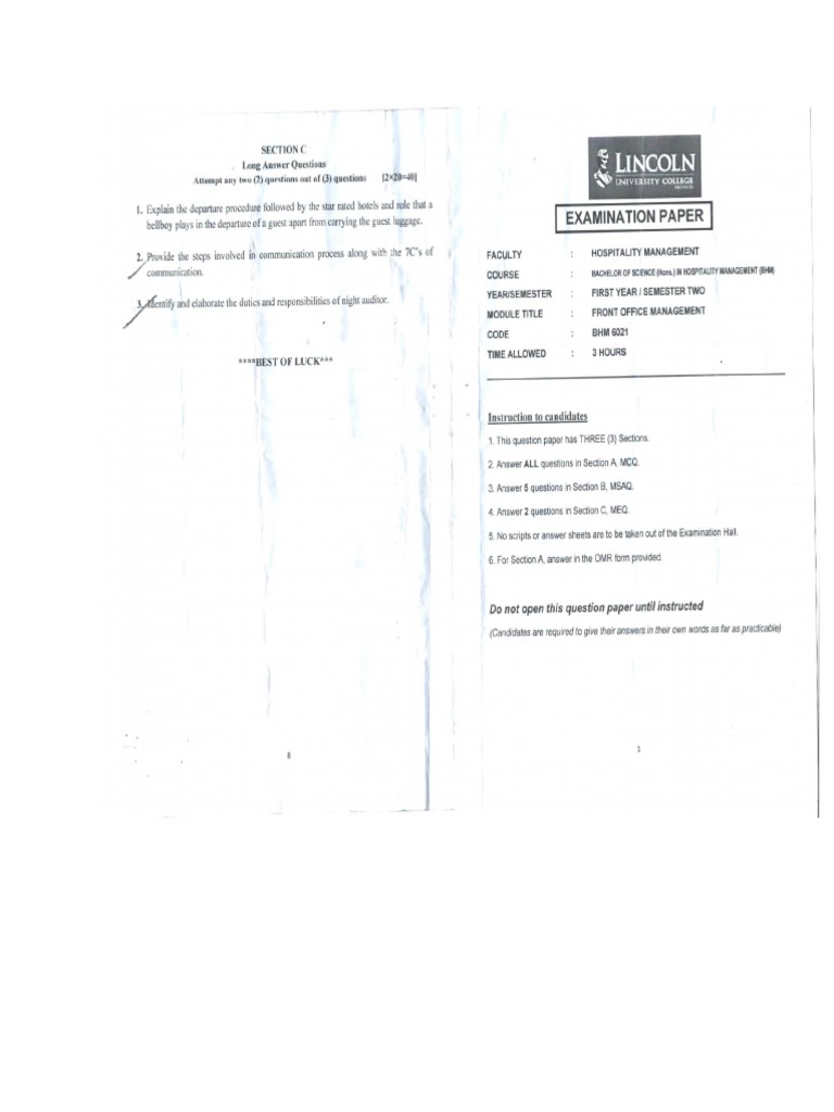 Front Office Management 2022 | PDF