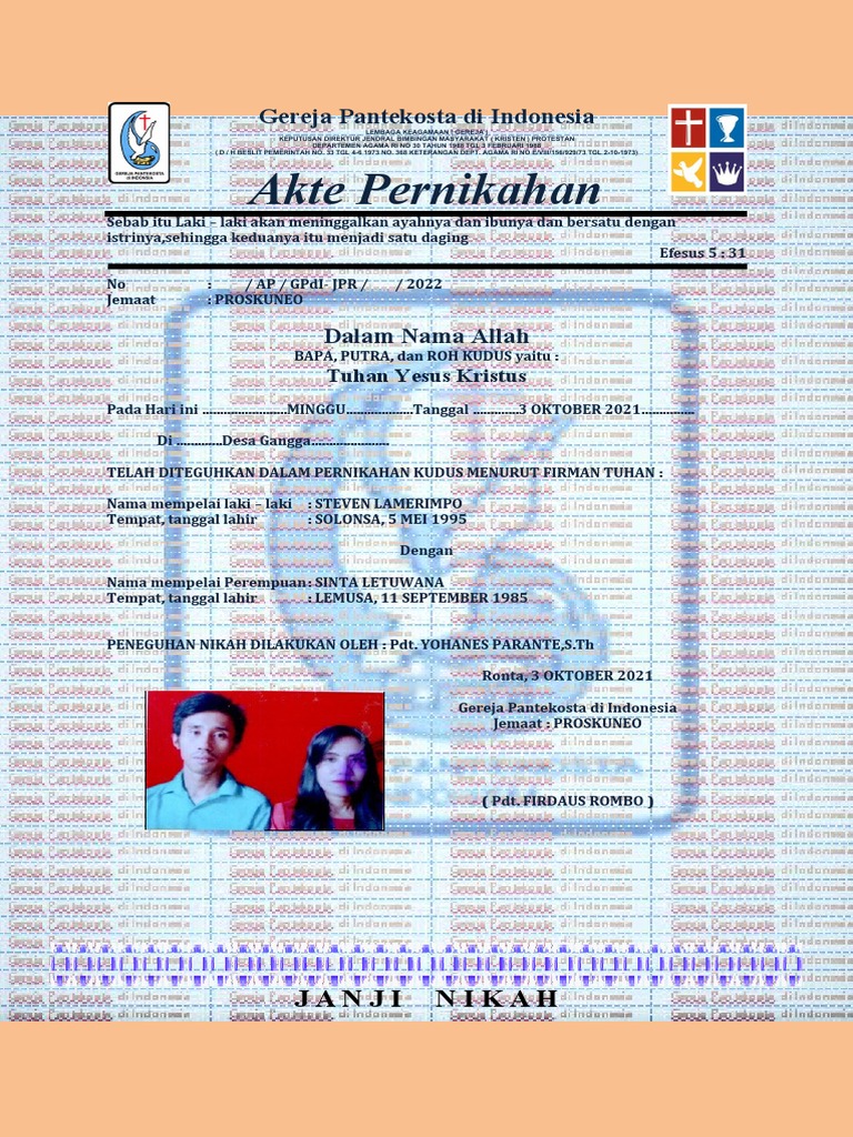 BLANKO AKTE PERNIKAHAN Ellen | PDF