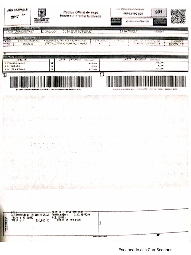 Recibos Impuesto Predial | PDF