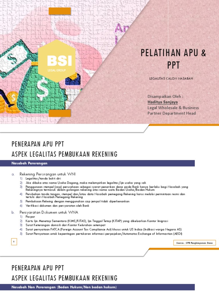 Apu Ppt-Legalitas Calon Nasabah | PDF