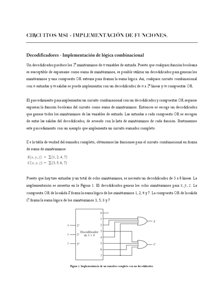 Implementando funciones lógicas combinacionales mediante ...