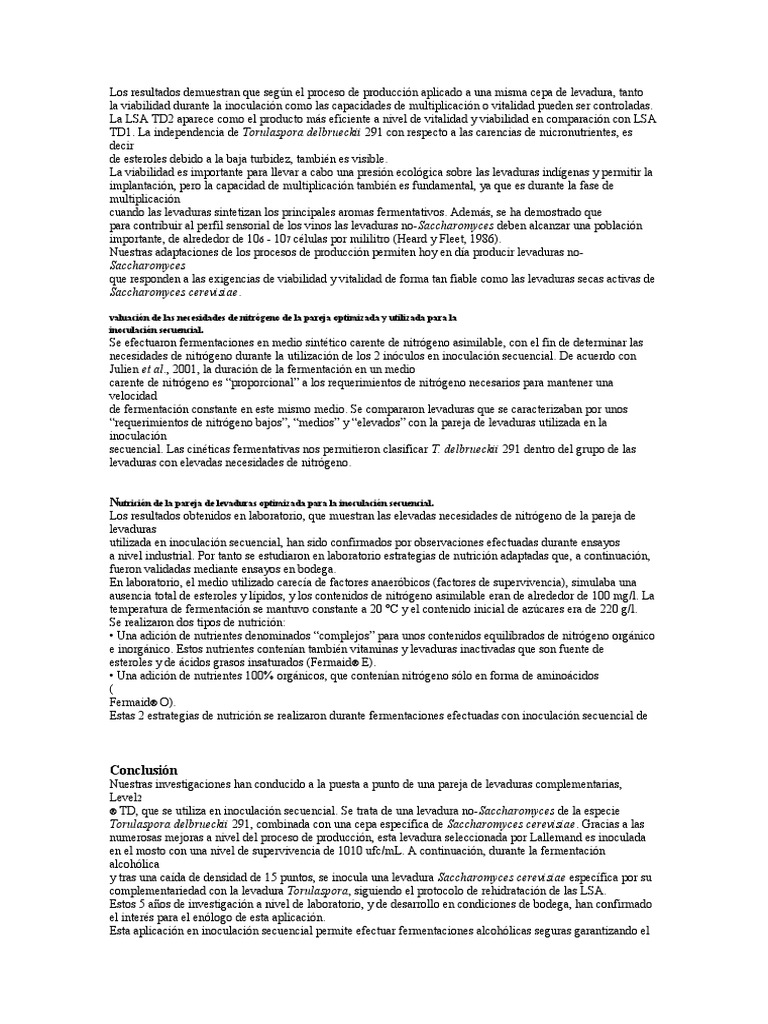 Resumen Pa Informe | PDF | Enzima | Levadura