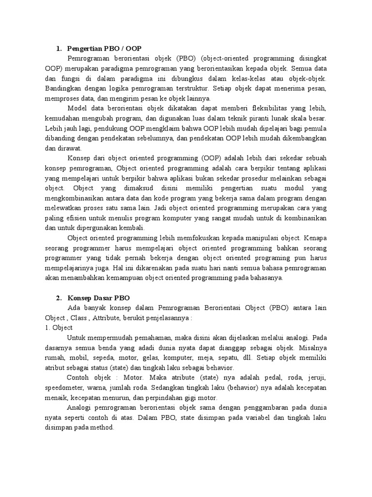 Pengertian PBO | PDF