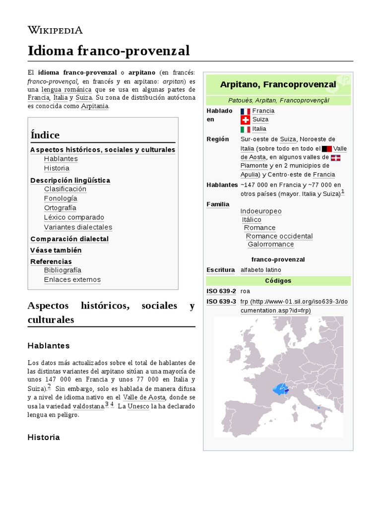 Idioma Franco-Provenzal | PDF