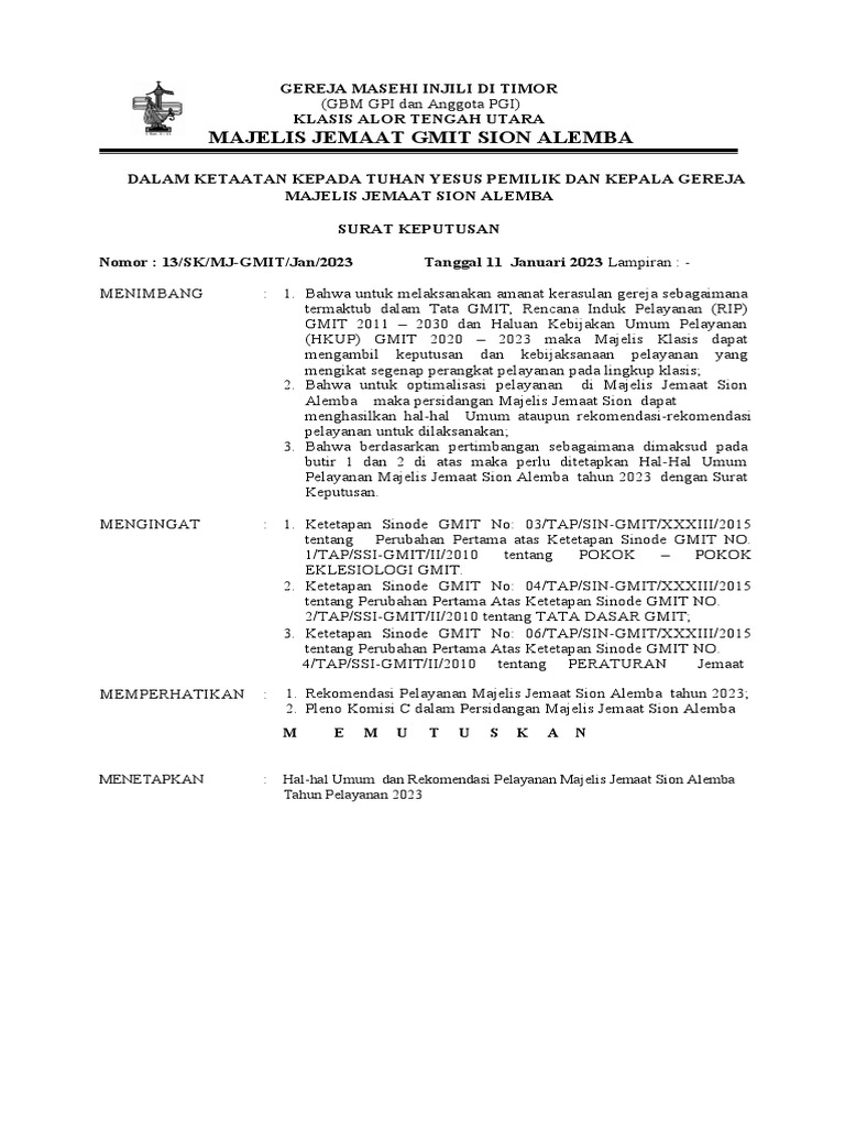 SK Hal-Hal Umum | PDF