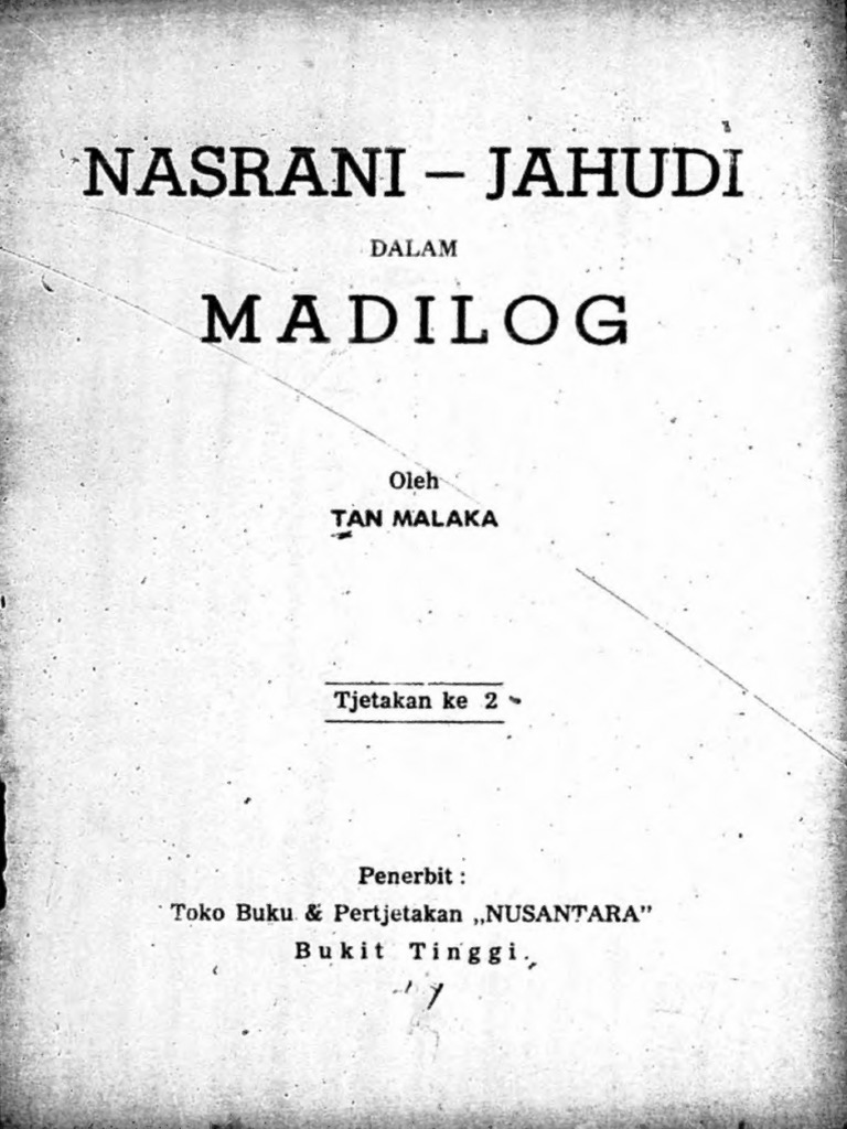 Nasrani Jahudi Dalam Madilog Tan Malaka Bebaskanbuku Text Pdf