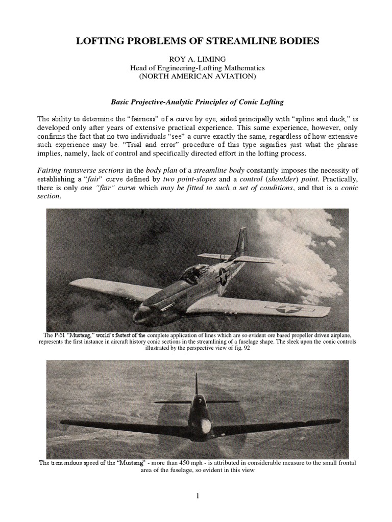 LOFTING PROBLEMS OF STREAMLINE BODIES - Roy A. Liming | PDF | Equations ...