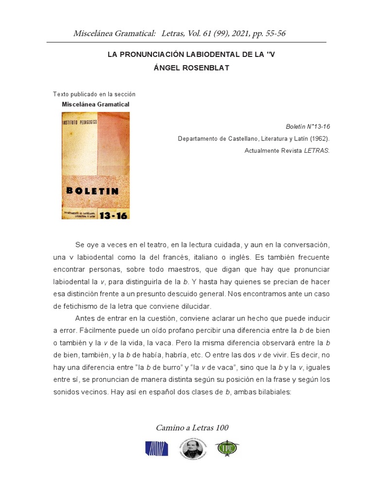 Miscelánea - 1 - Ángel Rosenblat Pp.55-56 | PDF