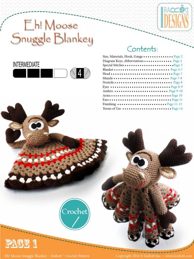 Ira Rott - Eh Moose Snuggle Blankey (C) (NEW) | PDF | Crochet | Knitting